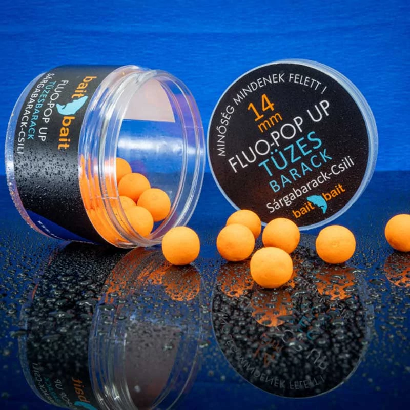 Bait bait Fluo pop up bojli Tüzes Barack 12mm - NIKLCRU.HU
